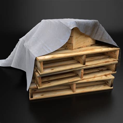 팔레트 상자 및 방수포 게임 자산 팩 3d 모델 7 Unknown 3ds Blend Fbx Obj Free3d