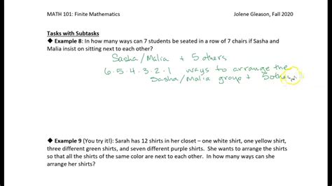 63 The Multiplication Principle Example 8 Youtube