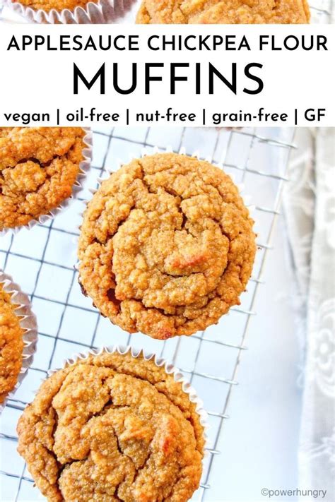 Vegan Applesauce Chickpea Flour Muffins Oil Free Grain Free Gf
