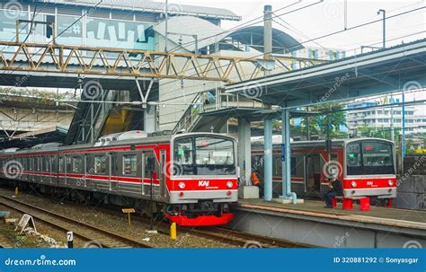 Electric Rail Train Krl At Tanah Abang Station Jakarta Indonesia A