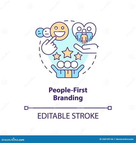 People First Mindset Blue Brochure Template Cartoon Vector 248041947