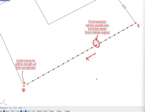 Best Fit Points On Line Outside Of Region Within Specific Dimensions
