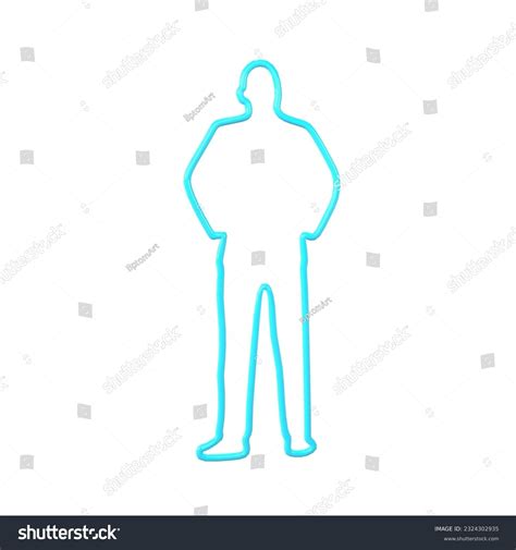 네온 맨 기호 3d 모델 렌더링 스톡 일러스트 2324302935 Shutterstock