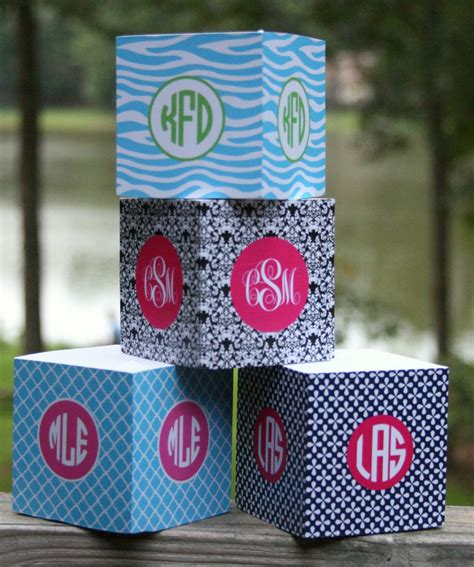 Monogram Monday Personalized Sticky Note Cubes That Pink House