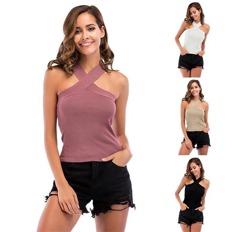 Jaycosin 2019 Women Knitting Wrapped Chest Sexy Strapless Vest