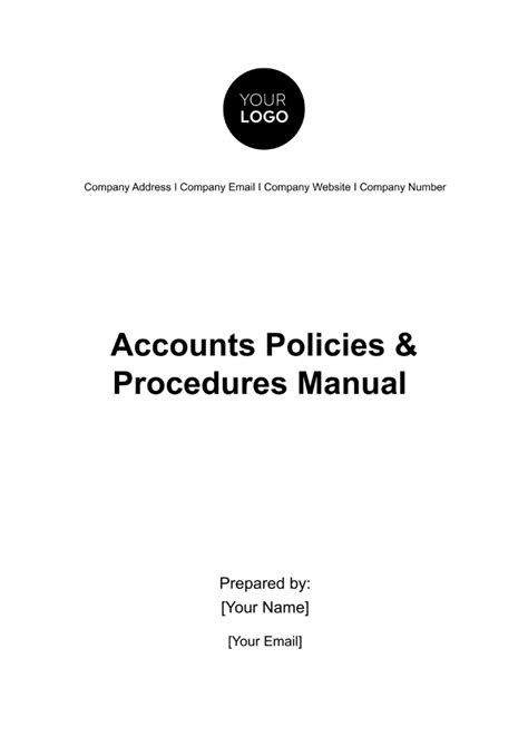 Accounts Policies And Procedures Manual Template Edit Online And Download Example