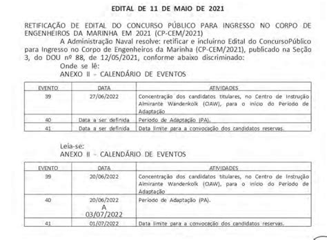Concurso Marinha Engenheiro RETIFICAÇÃO DE EDITAL Confira