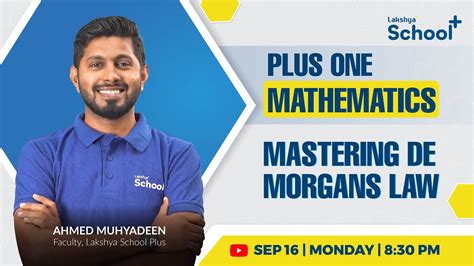 Plus One Mathematics Mastering De Morgans Law Youtube
