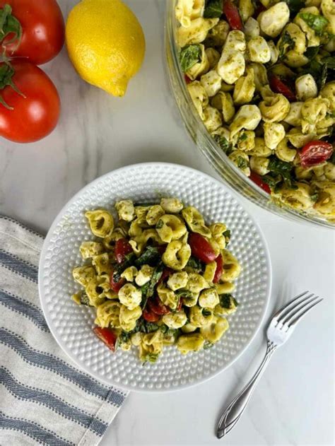 Caprese Tortellini Pasta Salad With Pesto Seasoned Sprinkles
