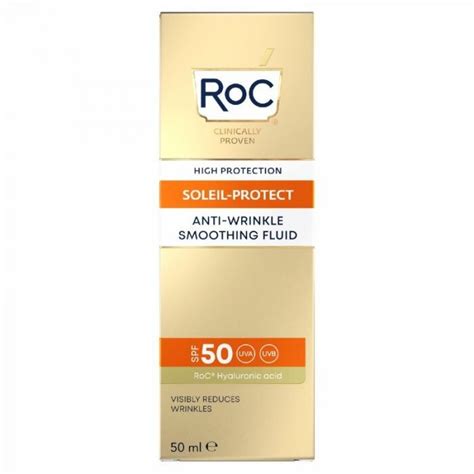 Spf50 слънцезащитен крем против стареене Soleil Protect флуид против бръчки Roc 50 Ml Emag Bg