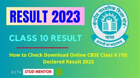 How To Check Download Online Cbse Class X 10 Declared Result 2023