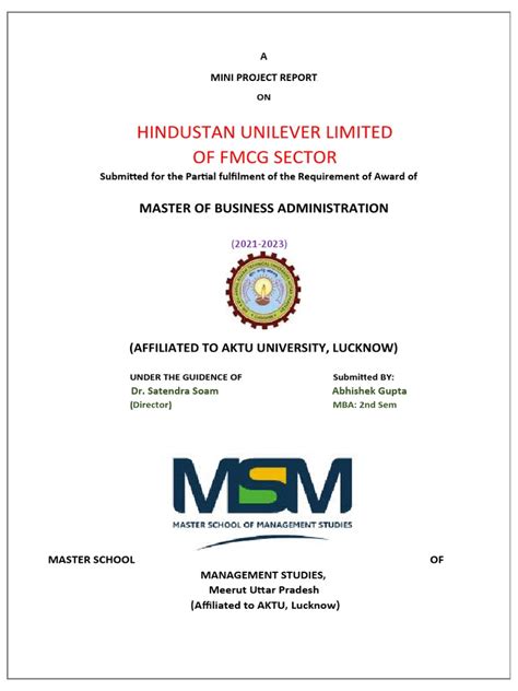 Fmcg Project Msm Pdf Digital Marketing Marketing