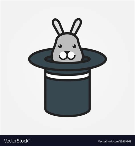 Rabbit In Magic Hat Icon Background Royalty Free Vector