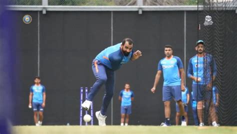 Mohammed Shami Bowls With Full Intensity During Indias Training
