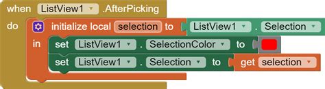 Listview1 Selection Does Not Respond MIT App Inventor Help MIT