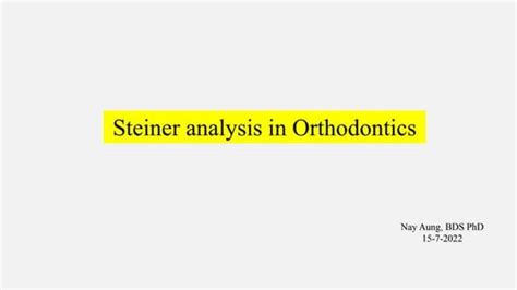 Steiner Analysis Pptx Dental Health Diseases And Conditions