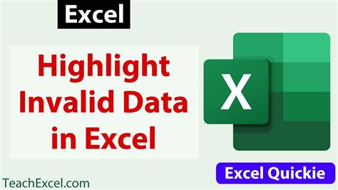 Highlight Invalid Data In Excel Excel Quickie 34 Youtube