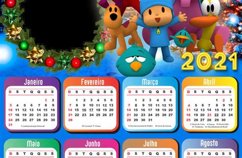 Foto Montagem Calendário 2021 Natal Pocoyo Imagem Legal