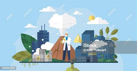 생태 문제 지구는 쓰레기로 가득 차 있습니다 지구를 구하세요 지구의 날 공장에서 배출되는 배출 0명에 대한 스톡 벡터 아트 및