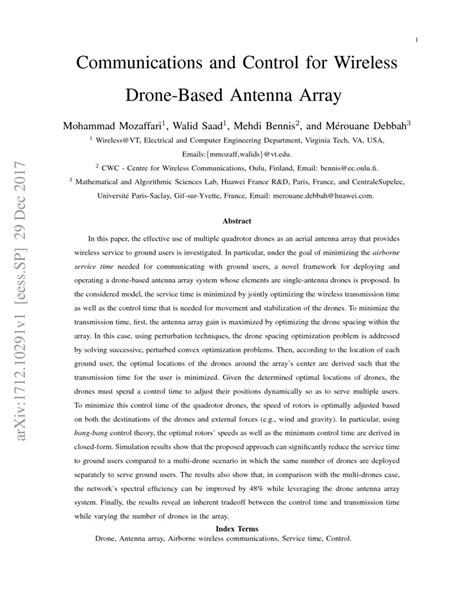 Communications And Control For Wireless Drone Based Antenna Array Deepai