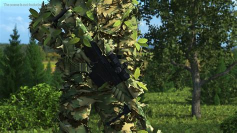 Sniper In Leaf Ghillie Suit Rigged For Maya 3D Model 149 Ma Free3D