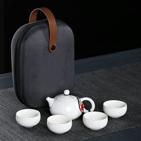 순수 차담다 휴대용 도자기 다기세트 다완 찻잔세트 티몬