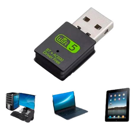 Adaptador P Pc Usb 2x1 Wireless Dual Band Ac600 C Bluetooth