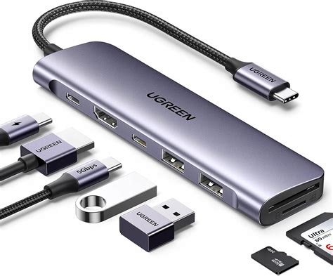 Przejściówka Hub Adapter Usb C Na Usb A Usb C Hdmi Karty Sd Stacja