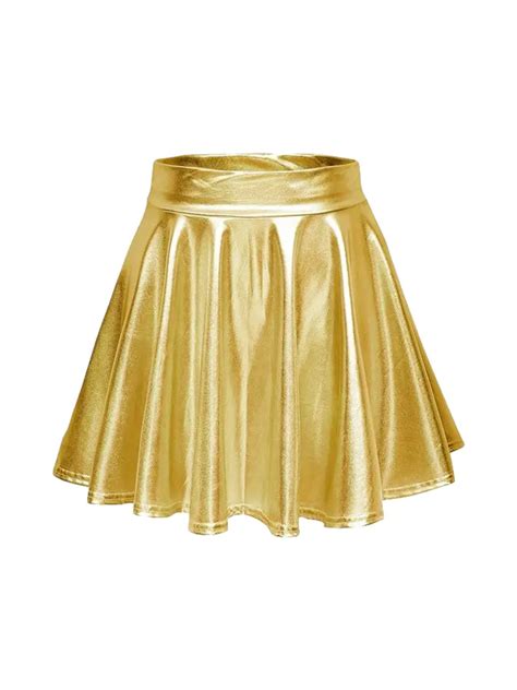 Solid Flare Skirt Plus Size Casual High Waist Mini Skirt Temu Canada