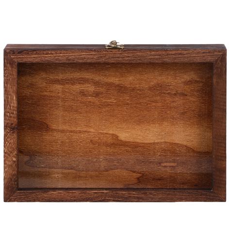 Landege 1pc Clamshell Type Specimen Box Wooden Specimen Display Box