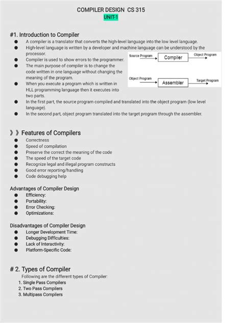 Compiler Design Notes Pdf