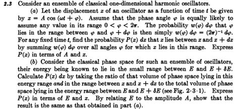 solved 2 3 consider an ensemble of classical one dimensional