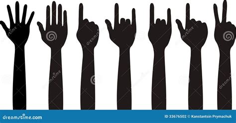 Human Different Hands Gestures Signals And Signs Stock Photography