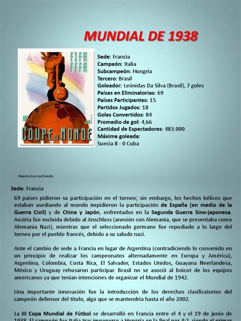003 Mundiales De Futbol Francia 1938 Pdf Fifa Copa Del Mundo
