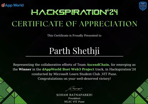 Parth Shethji On Linkedin Thrilled To Share That My Team Ascendchain Won 🏆3 Amazing Prizes At The