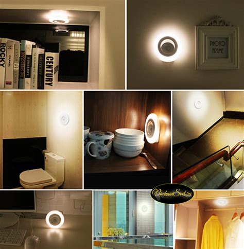 Ночник с датчиком движения светодиодные и на батарейках в розетку модели от сети