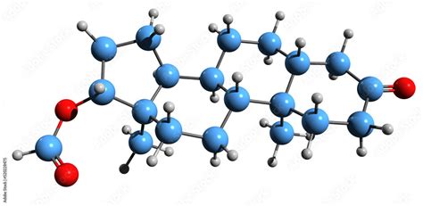 3d Image Of Dihydrotestosterone Formate Skeletal Formula Molecular