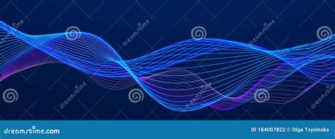 Abstract Digital Waves Of Particles Sound Wave Element Equalizer For Music Big Data