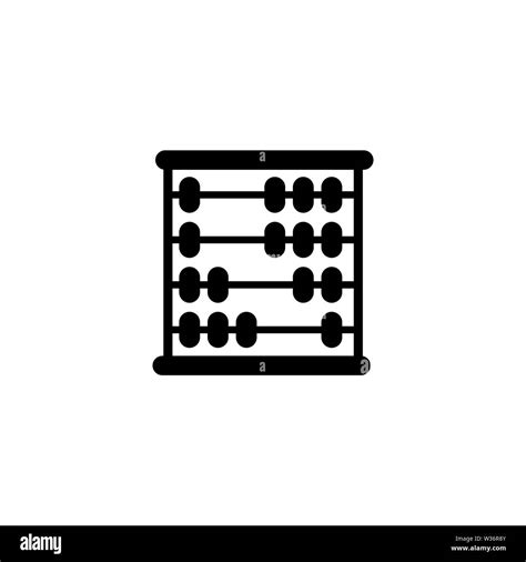 School Mathematics Abacus Flat Vector Icon Illustration Simple Black