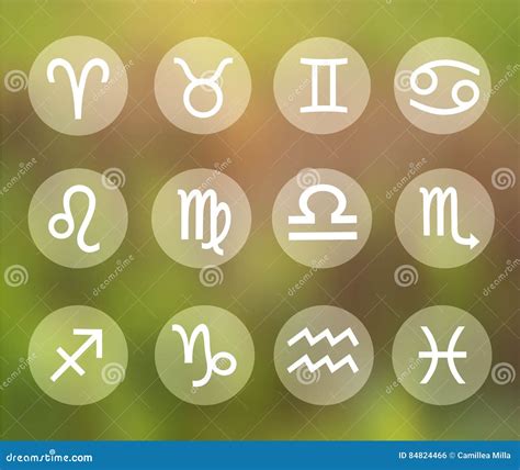 Vector Planet Astrological Astronomical Symbols Set Illustration Stock
