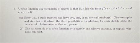 A Cubic Function Is A Polynomial Of Degree Chegg Com