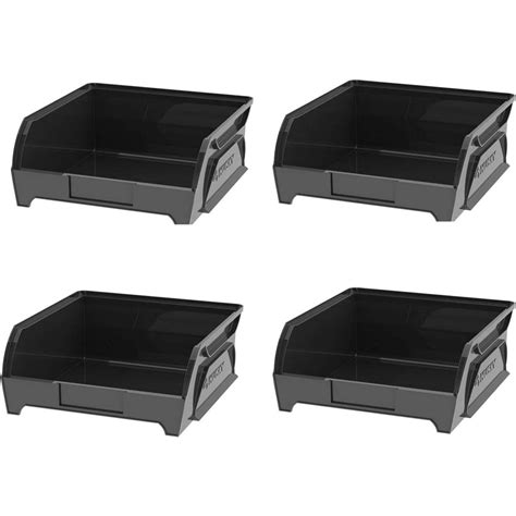 Husky Garage Storage Bins Stackable 5 In H X 11 In W Pack Of 4