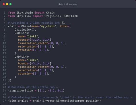 mayur h on linkedin robot inversekinematics robotics python coding