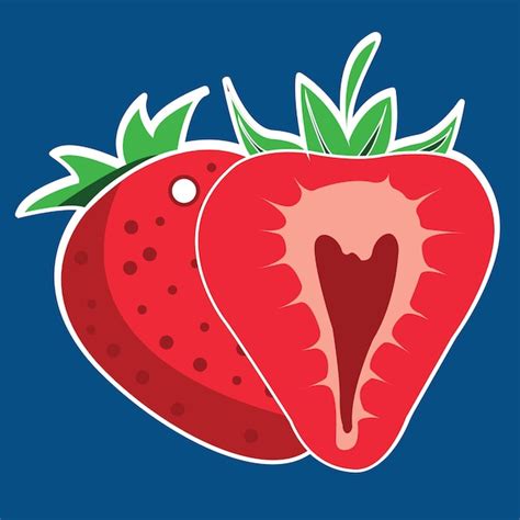 Premium Vector Free Vector Sticker Design With Strawberry Isolated
