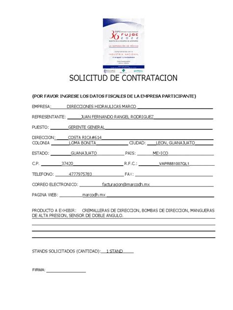 Solicitud De Contratacion Pdf