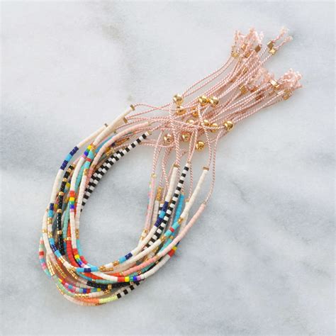 Beaded String Bracelets Handmade By Libby And Smee