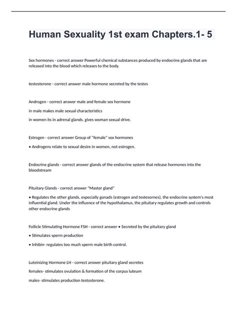 Human Sexuality Collin College Human Sexuality 1st Exam Chapters 1 5