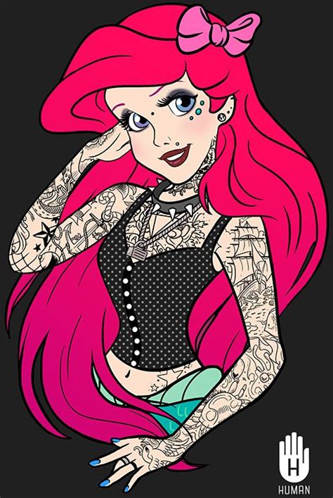 Punk Disney Princess Ariel Drawing