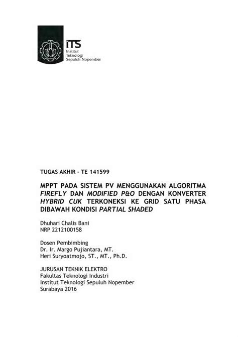 pdf mppt pada sistem pv menggunakan algoritma firefly …repository its