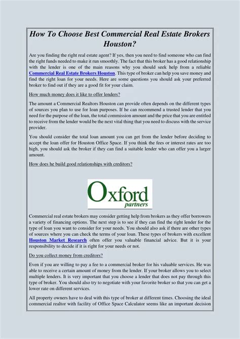 PPT How To Choose Best Commercial Real Estate Brokers Houston